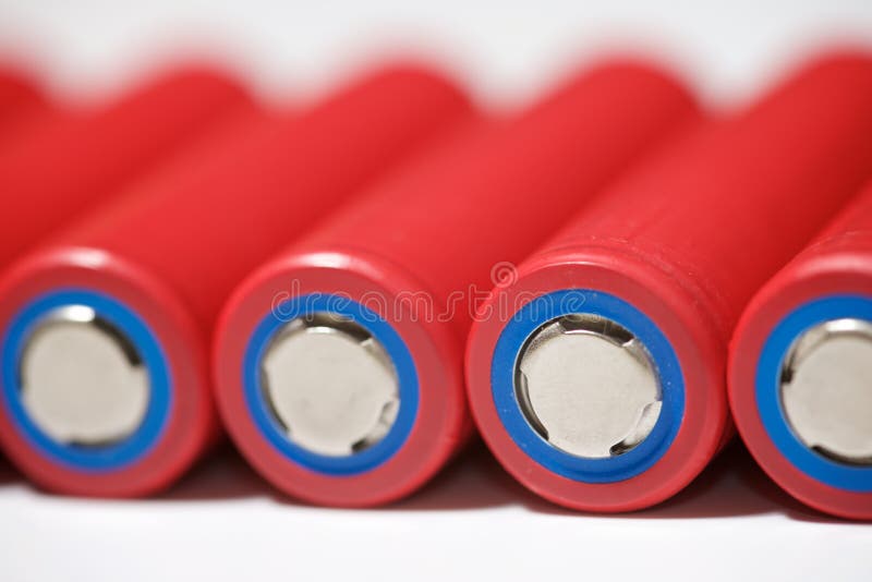 Red batteries view stock image. Image of duty, battery - 140412653