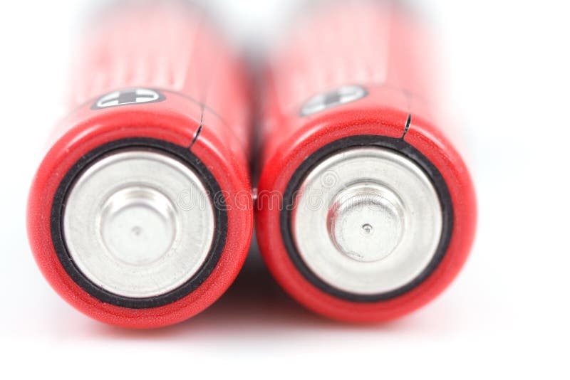Red battery stock image. Image of plus, color, macro, batteries - 8666245