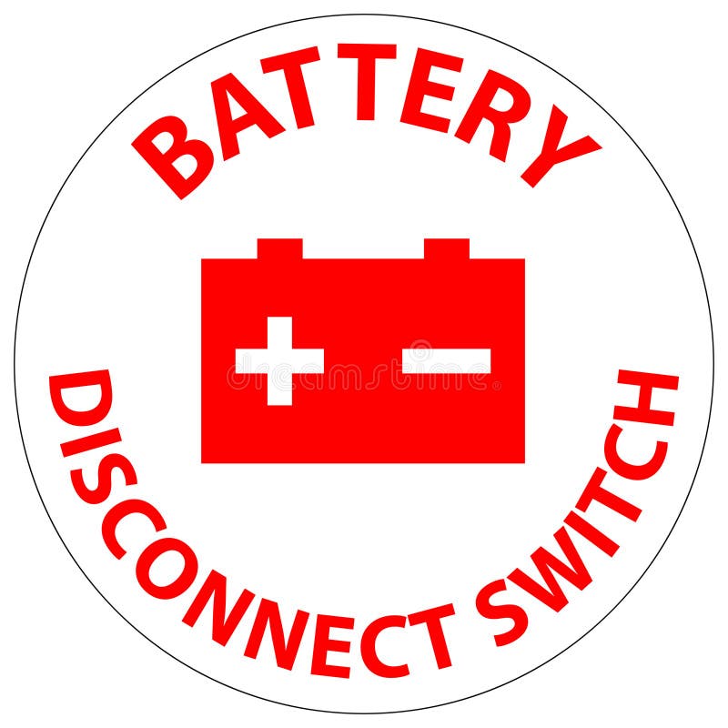 Red Battery Disconnect Switch Sign for Electrical Safety and ...