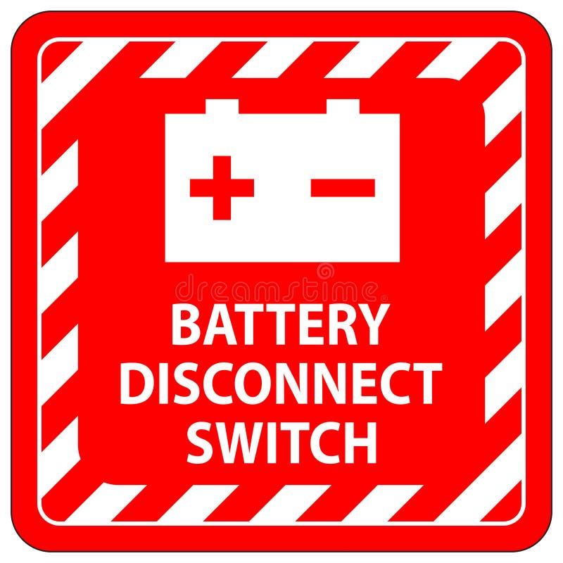 Battery Disconnect Switch Sign on White Background Stock Vector ...