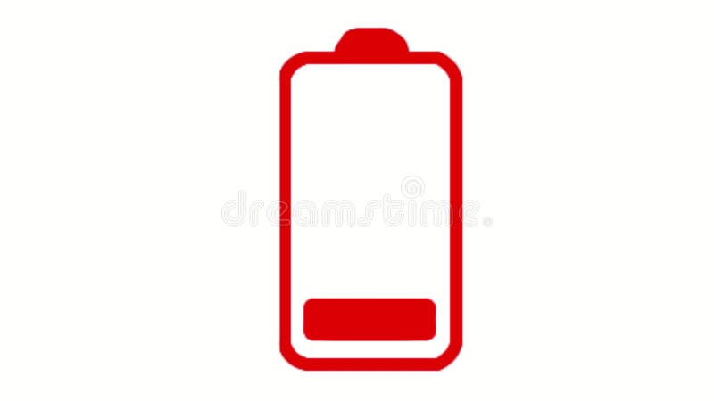 Low Battery Red Icon Indicator Stock Footage - Video of icon, status ...
