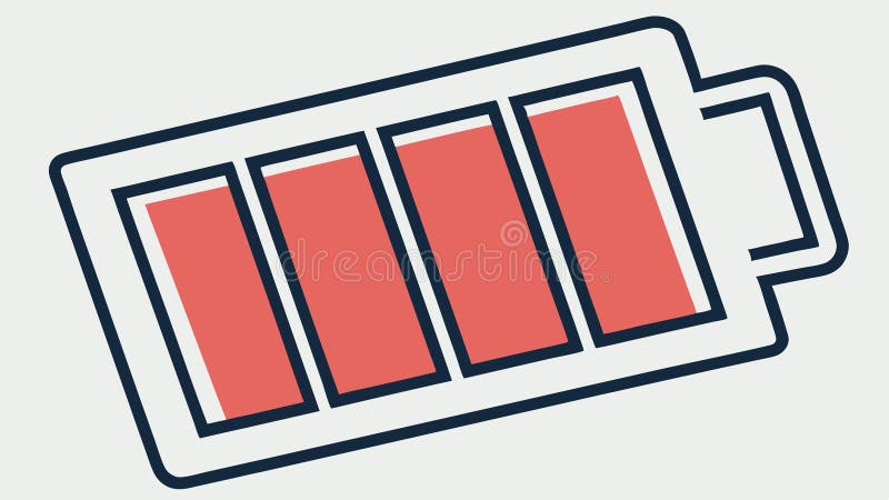 Red Battery Icon, Indicating Low Power or Energy Status, Vector Design ...