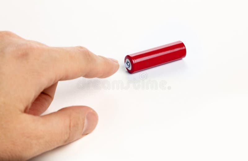 Red battery stock photo. Image of recycling, battery - 86110830