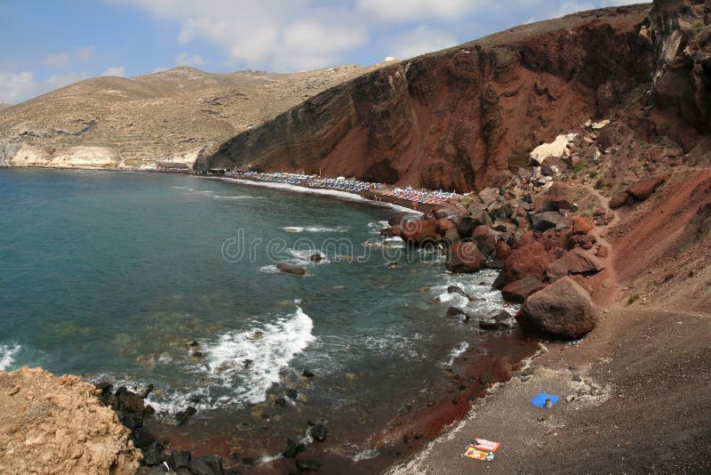 Red Beach stock photo. Image of islands, summer, aegean - 25937084