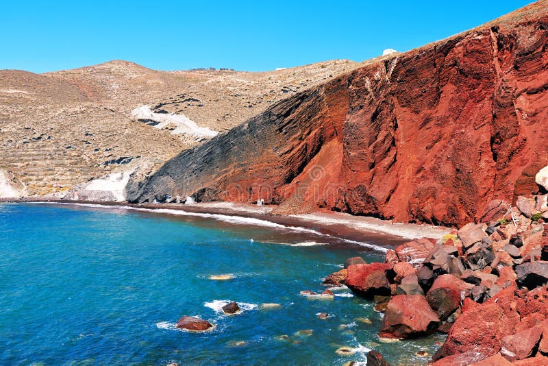 Red Beach, Santorini editorial stock photo. Image of famous - 15811118