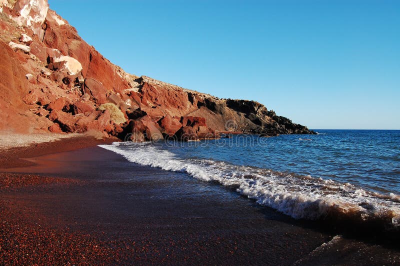 Red Beach stock image. Image of aegean, view, picturesque - 6762217