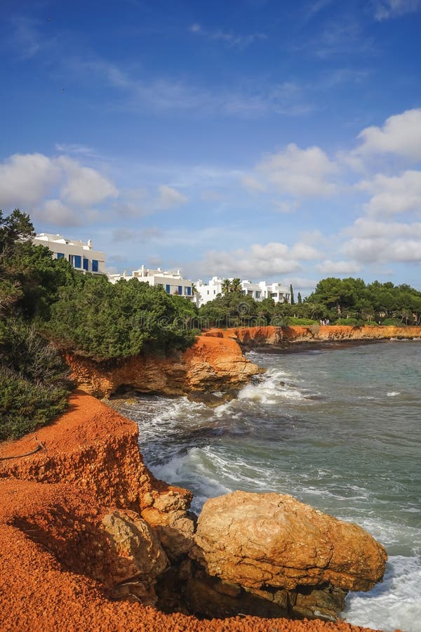 Red beach, Ibiza Spain stock photo. Image of realistically - 173772294