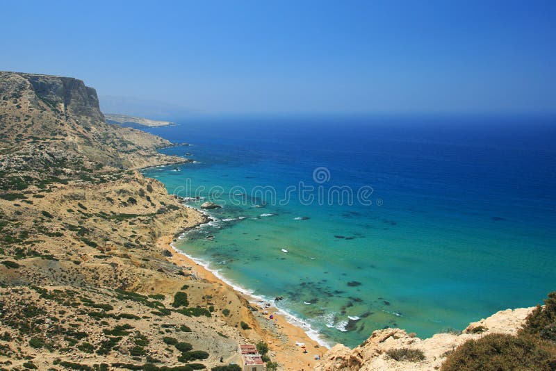 Red Beach in Matala, Crete, Greece Stock Photo - Image of lifestyle ...