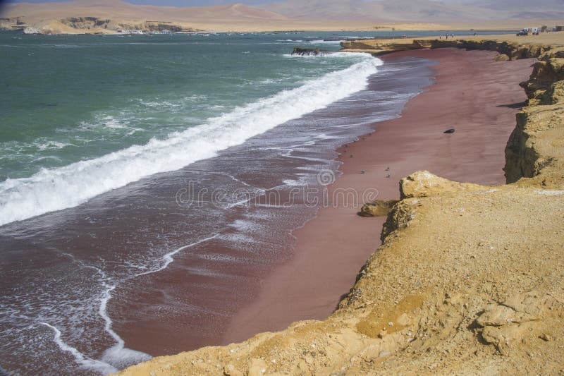 Red beach, Paracas, Peru. stock photo. Image of passifico - 89997118
