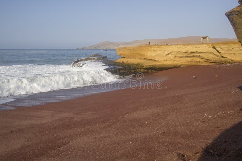 Red beach, Paracas, Peru. stock image. Image of facade - 89997163