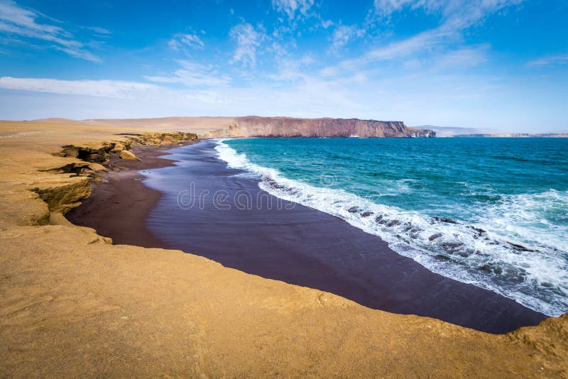Red Beach at Paracas in Peru Stock Image - Image of beach, paradise ...