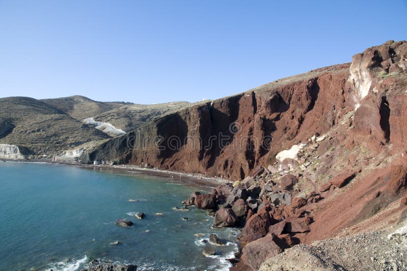 Red Beach, Santorini stock image. Image of culture, greek - 22940253