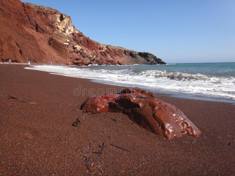 Red Beach stock photo. Image of beach, greece, travel - 50885772