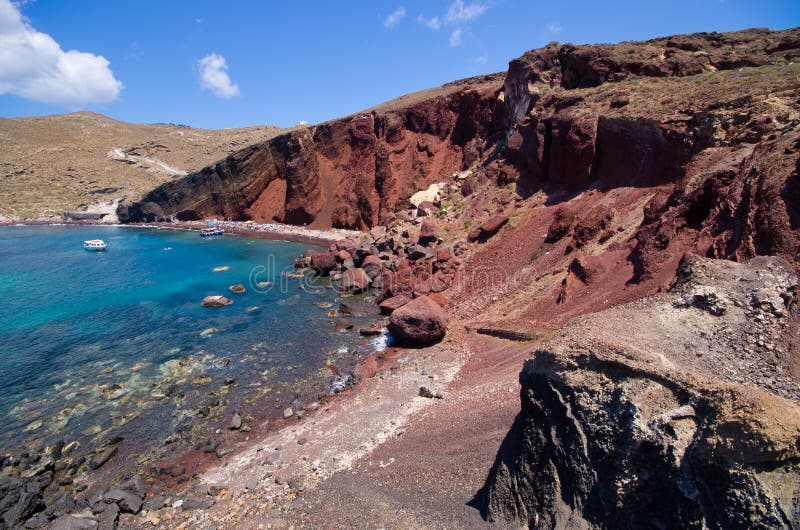 Red Beach of Santorini, Greece Stock Photo - Image of summer, bright ...
