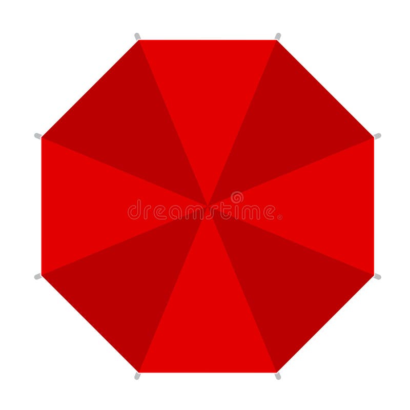 Red Beach Umbrella Icon Isolated on White. Vector Illustration Stock ...