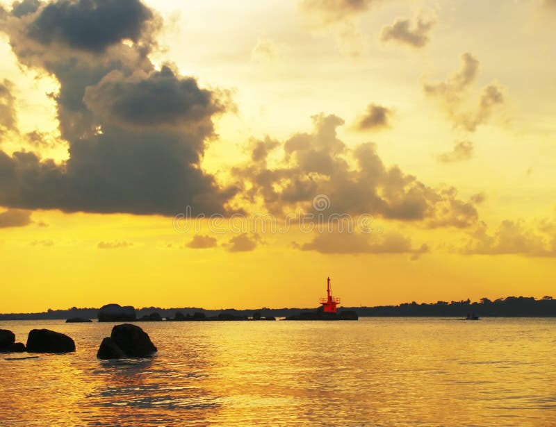 Red Beacon stock photo. Image of islands, boats, straits - 3395696