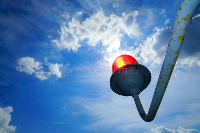 Red beacon on the roof stock photo. Image of caution - 35549956
