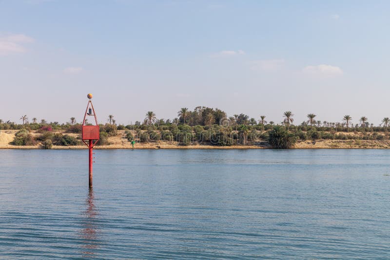 Red Beacon. Suez Canal Navigation Marks. Ismailia, Egypt Stock Image ...