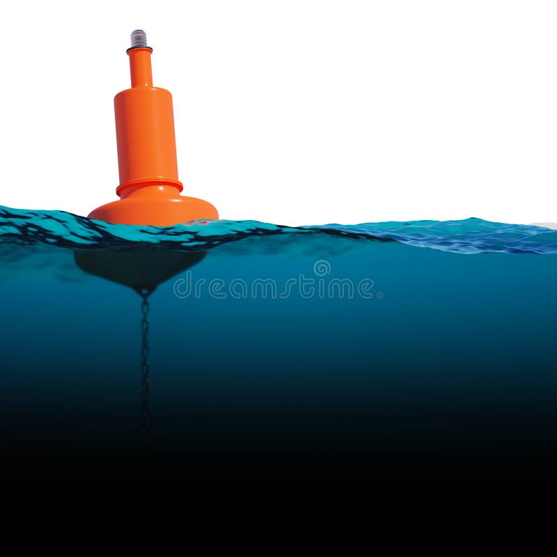Red Beacon on Water Surface Closeup Stock Illustration - Illustration ...