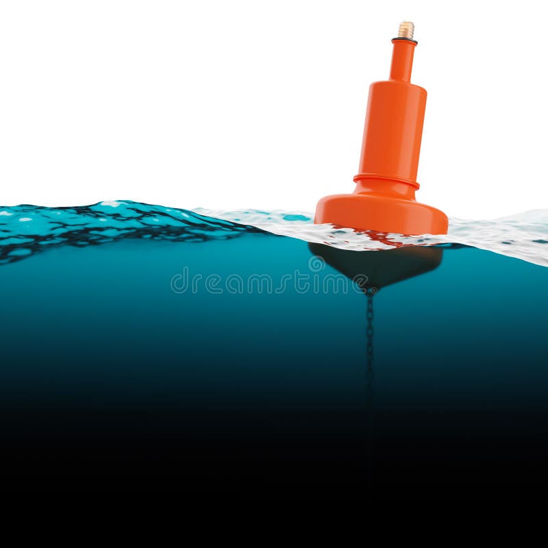 Red Beacon on Water Surface Closeup Stock Illustration - Illustration ...