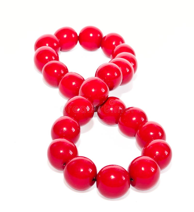 The Red Bead Laid Out As a Figure Eight Stock Photo - Image of bead ...