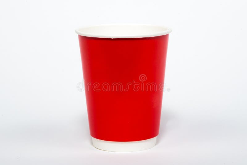 Red Beaker Made of a Cardboard for Beverages Stock Image - Image of ...