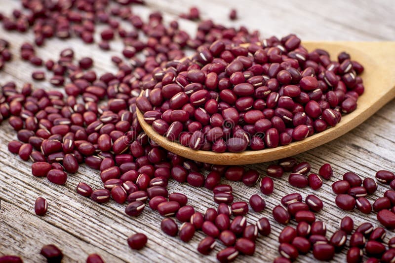 Red Small Azuki Beans Adzuki or Japanese Red Bean Stock Image - Image ...