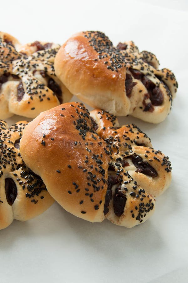 Red bean bun stock photo. Image of white, bake, dessert - 77534328