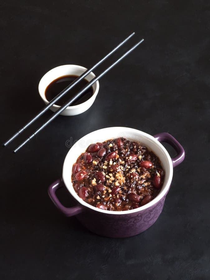 Red Bean Congee. Chinese Dish with Red Beans. Stock Image - Image of ...