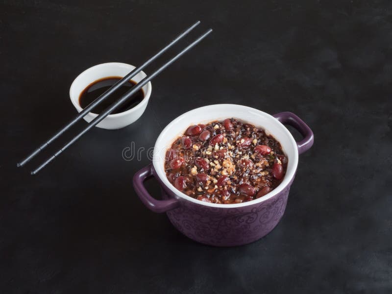 Red Bean Congee. Chinese Dish with Red Beans. Stock Image - Image of ...