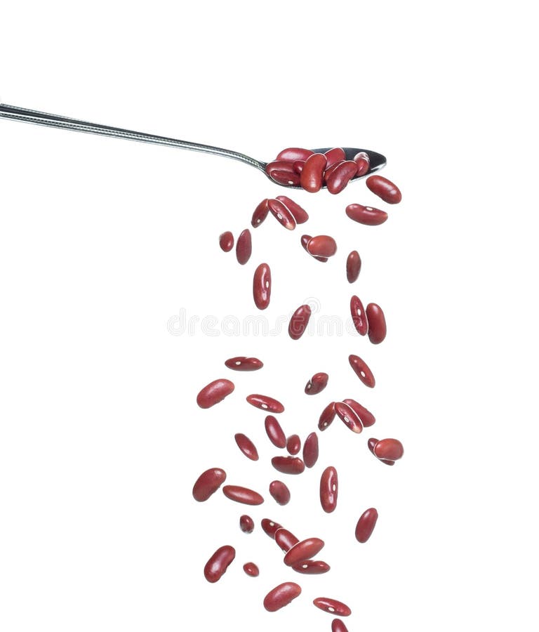 Red Bean Fall, Red Grain Beans Explode Abstract Cloud Fly from Silver ...