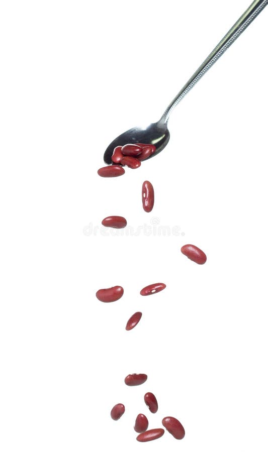 Red Bean Fall, Red Grain Beans Explode Abstract Cloud Fly from Silver ...