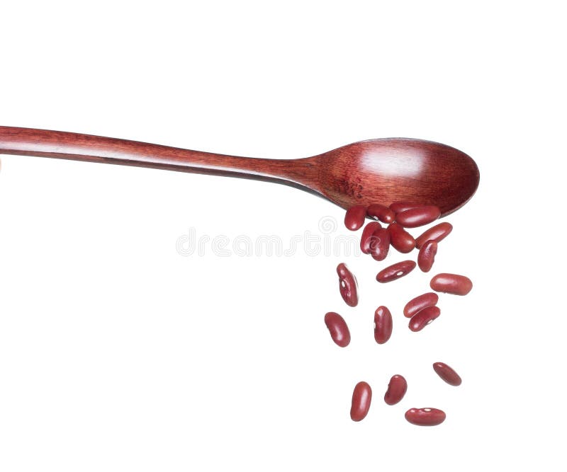 Red Bean Fall, Red Grain Beans Explode Abstract Cloud Fly from Wooden ...
