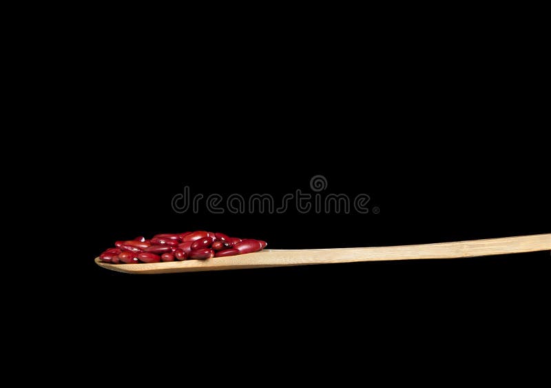 Red Bean Fall, Red Grain Beans Explode Abstract Cloud Fly from Wooden ...