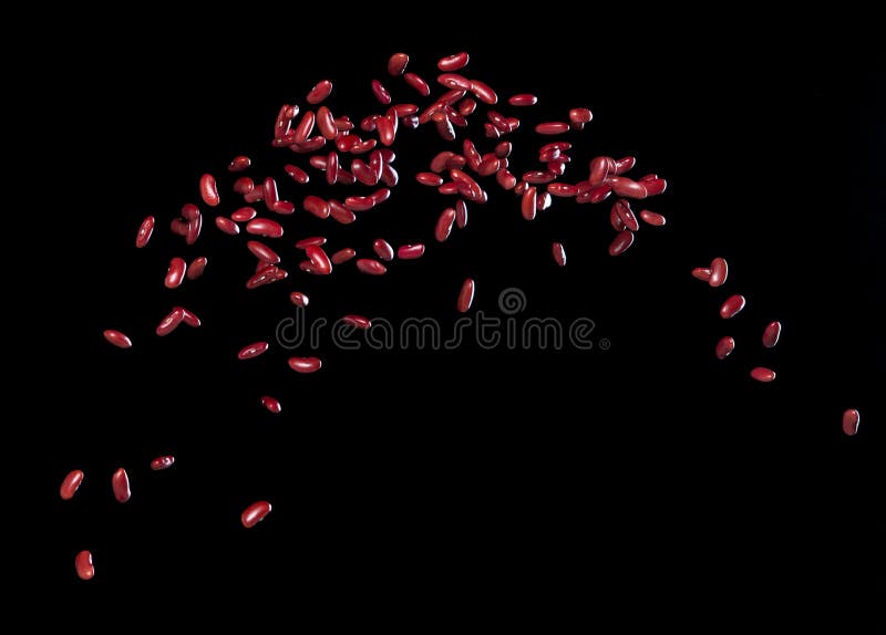 Red Bean Flying Explosion, Red Grain Beans Explode Abstract Cloud Fly ...