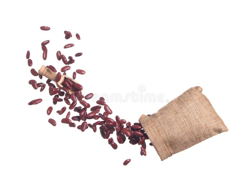 Red Bean Flying Explosion in Sack Bag, Red Grain Beans Explode Abstract ...