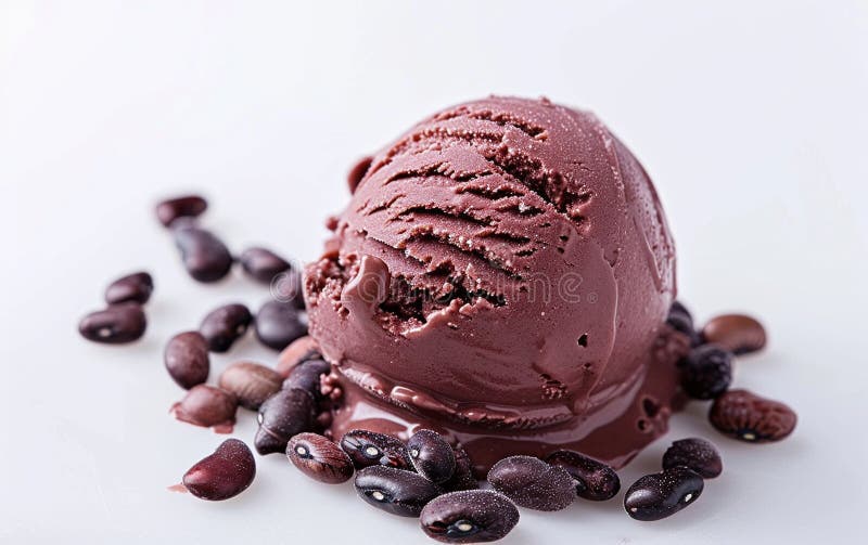 Red Bean Ice Cream on a White Canvas -Generative Ai Stock Photo - Image ...