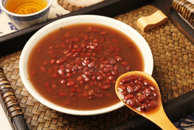 Chinese Dessert, Red Bean Soup with Rice Ball Stock Image - Image of ...