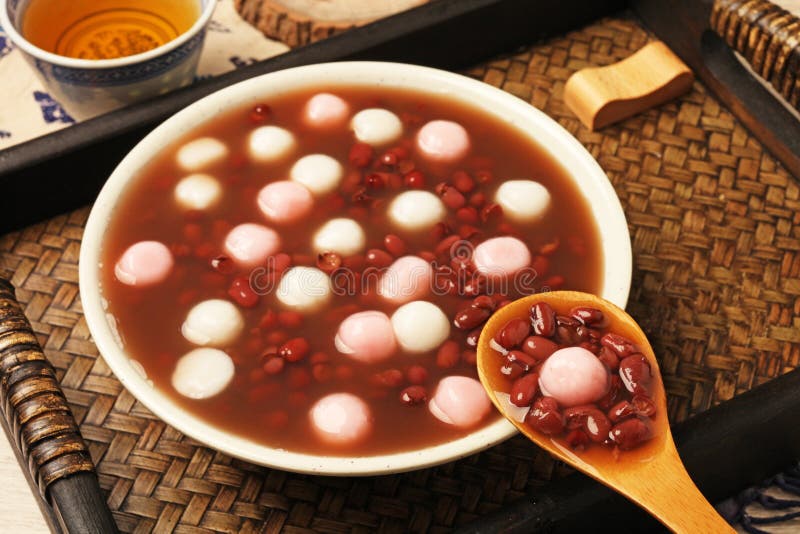 Red Bean Soup with Rice Ball Stock Photo - Image of traditional, asian ...
