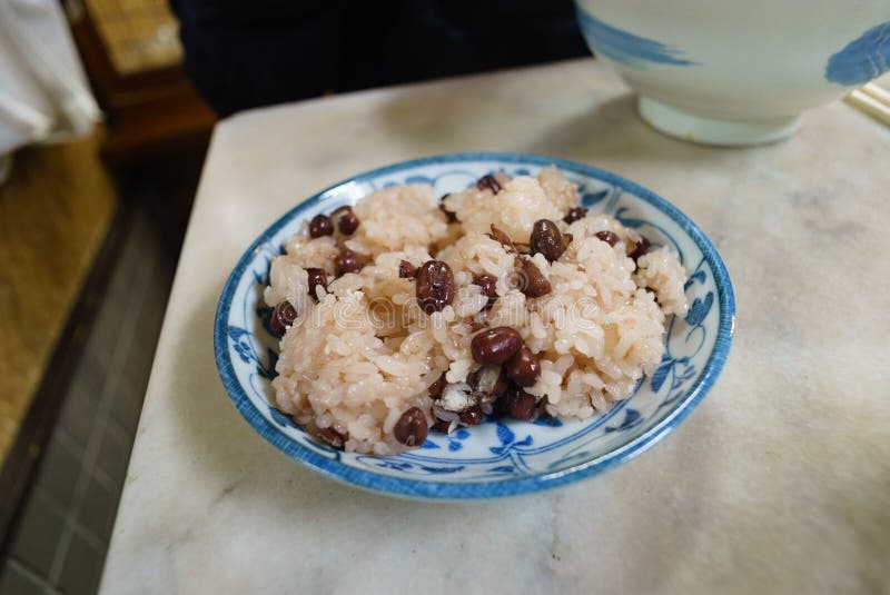 Red Bean Sticky Rice Japanese Dessert Stock Photo - Image of bowl ...