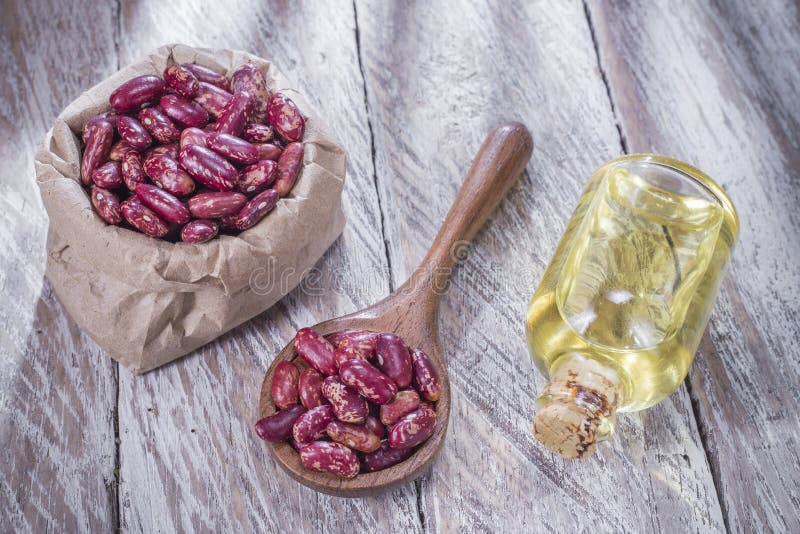 Red bean and vegetable oil stock image. Image of nutrition - 110404247