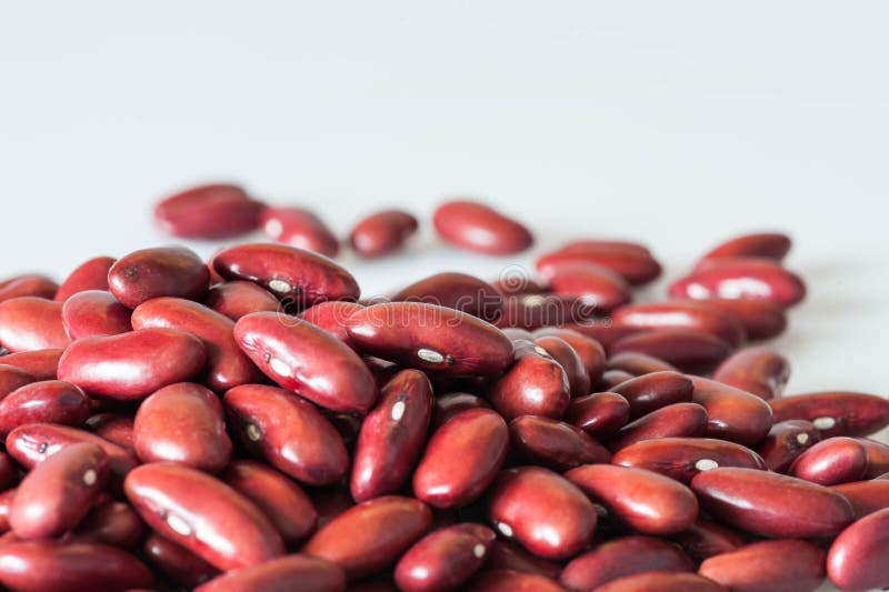Red Kidney Bean on White Background Stock Image - Image of material ...