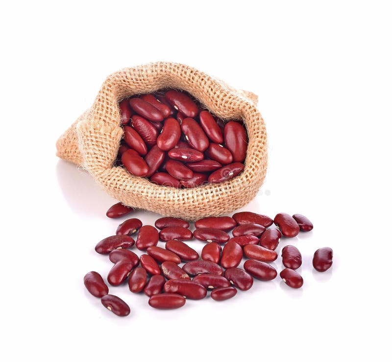 Red Beans in a Bag on White Background Stock Image - Image of healthy ...