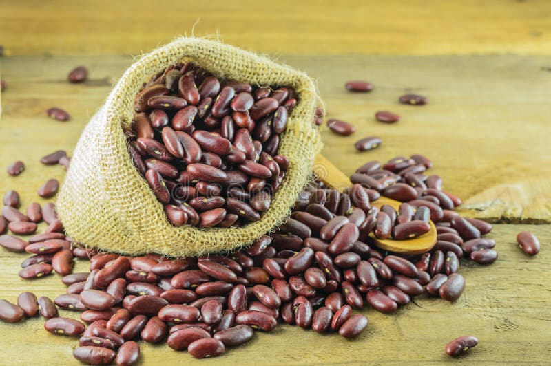 Red beans in a bag stock image. Image of wooden, ingredient - 61632369