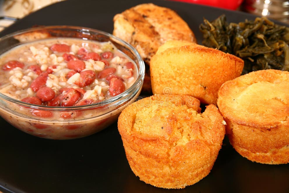 Red Beans and Cornbread stock photo. Image of cajun, homemade - 6392498