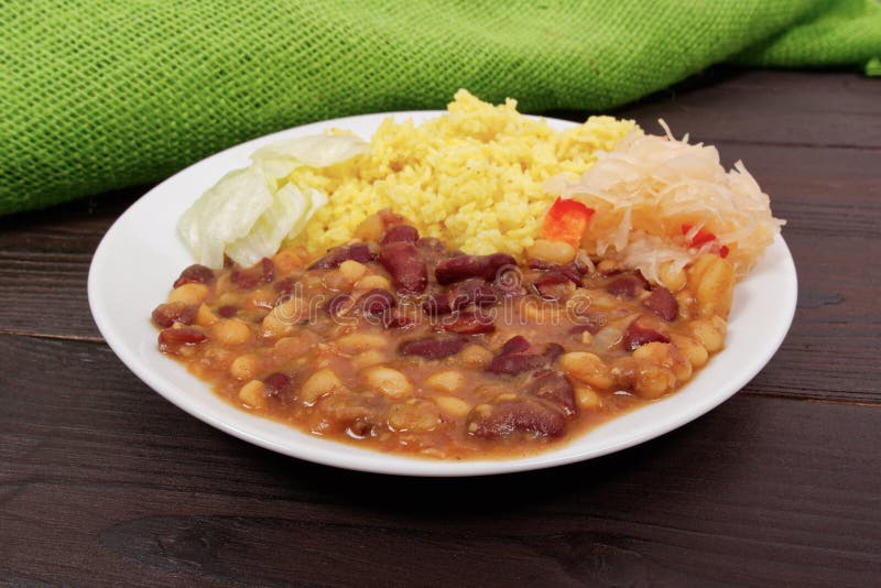 Red Beans with Curry Rice on a Table Stock Photo - Image of ingredients ...