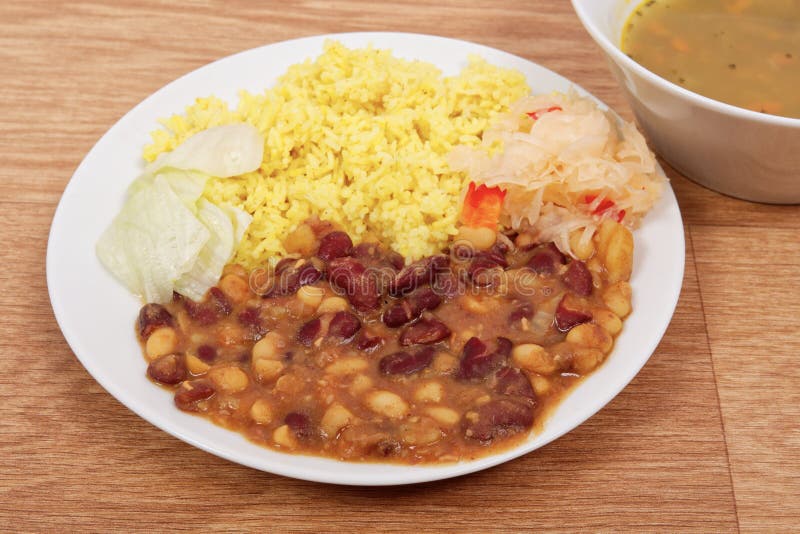 Red Beans with Curry Rice on a Table Stock Image - Image of cook ...