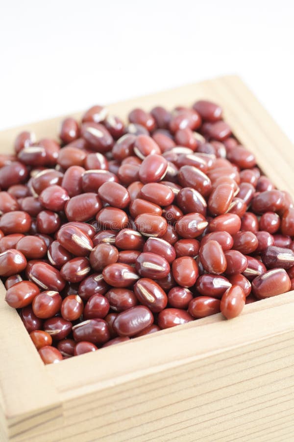 Red Beans in Japanese Sake Cup Called Masu Stock Photo - Image of ...