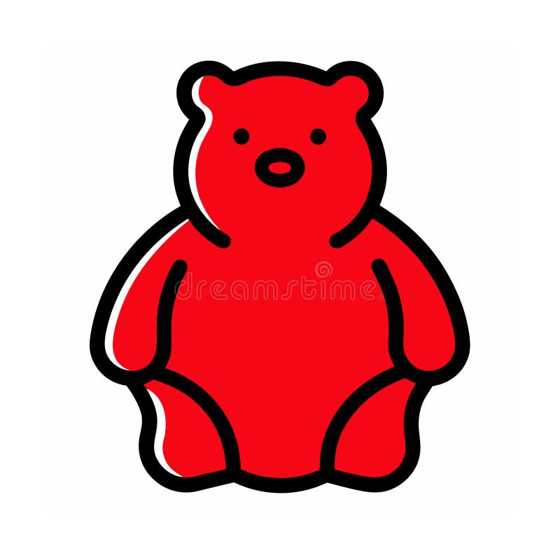 Red Bear Shaped Jelly Candy with Shiny Surface Stock Vector ...