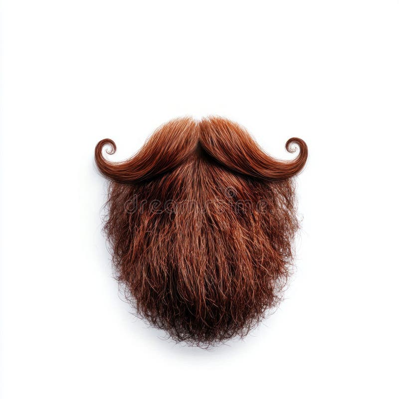 Red Beard and Moustache Isolated on White Background. Generative Ai ...